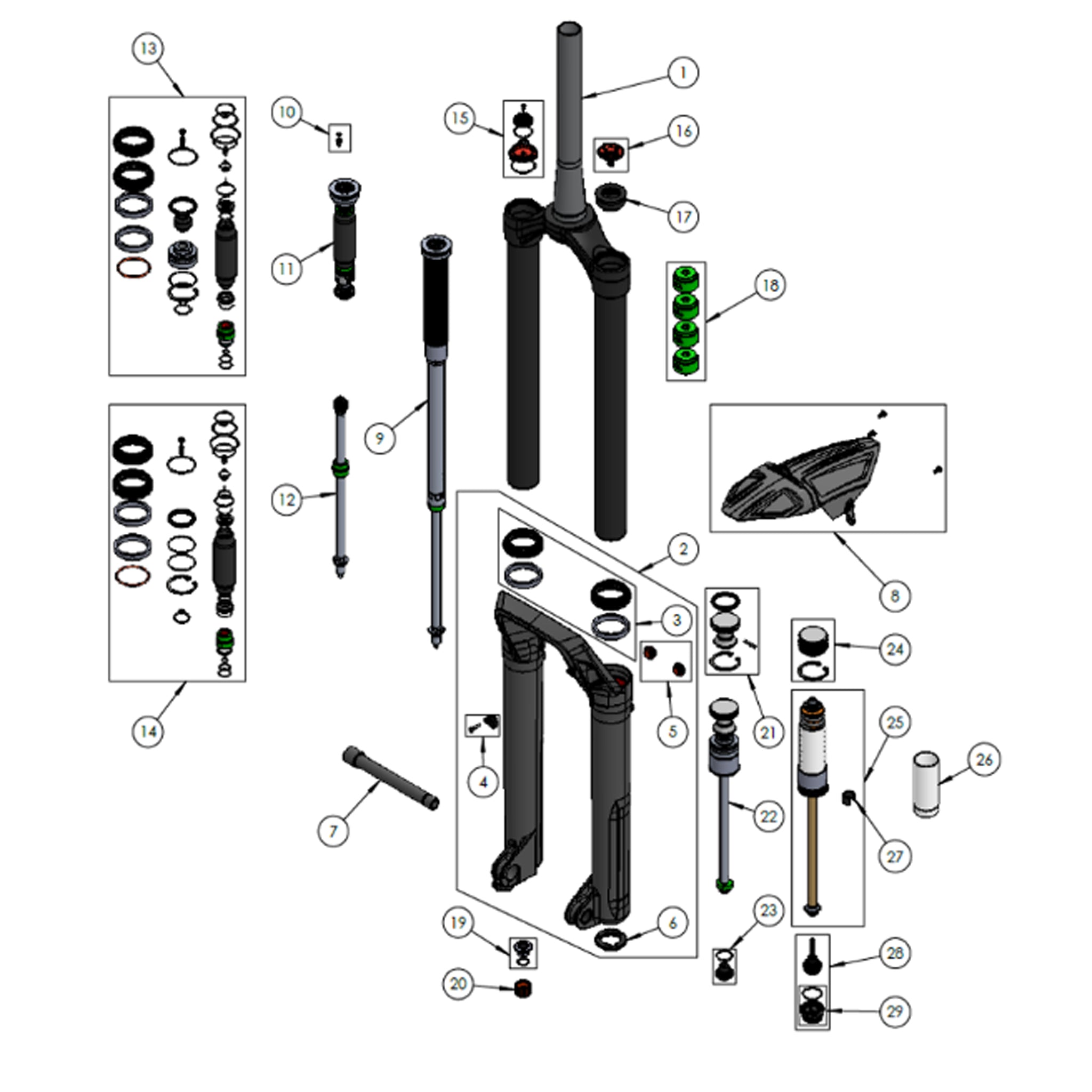 DVO Onyx 38 WP factory parts – S4 Suspension